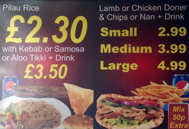 Carta del restaurante Kebabish Hut, Barking, 72 Station Parade