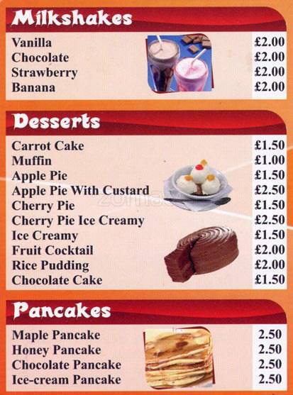Menu at Enjoy Cafe, London, 64 Stamford Hill