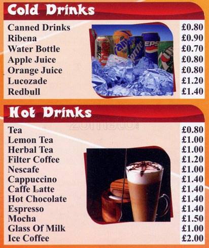 Menu at Enjoy Cafe, London, 64 Stamford Hill