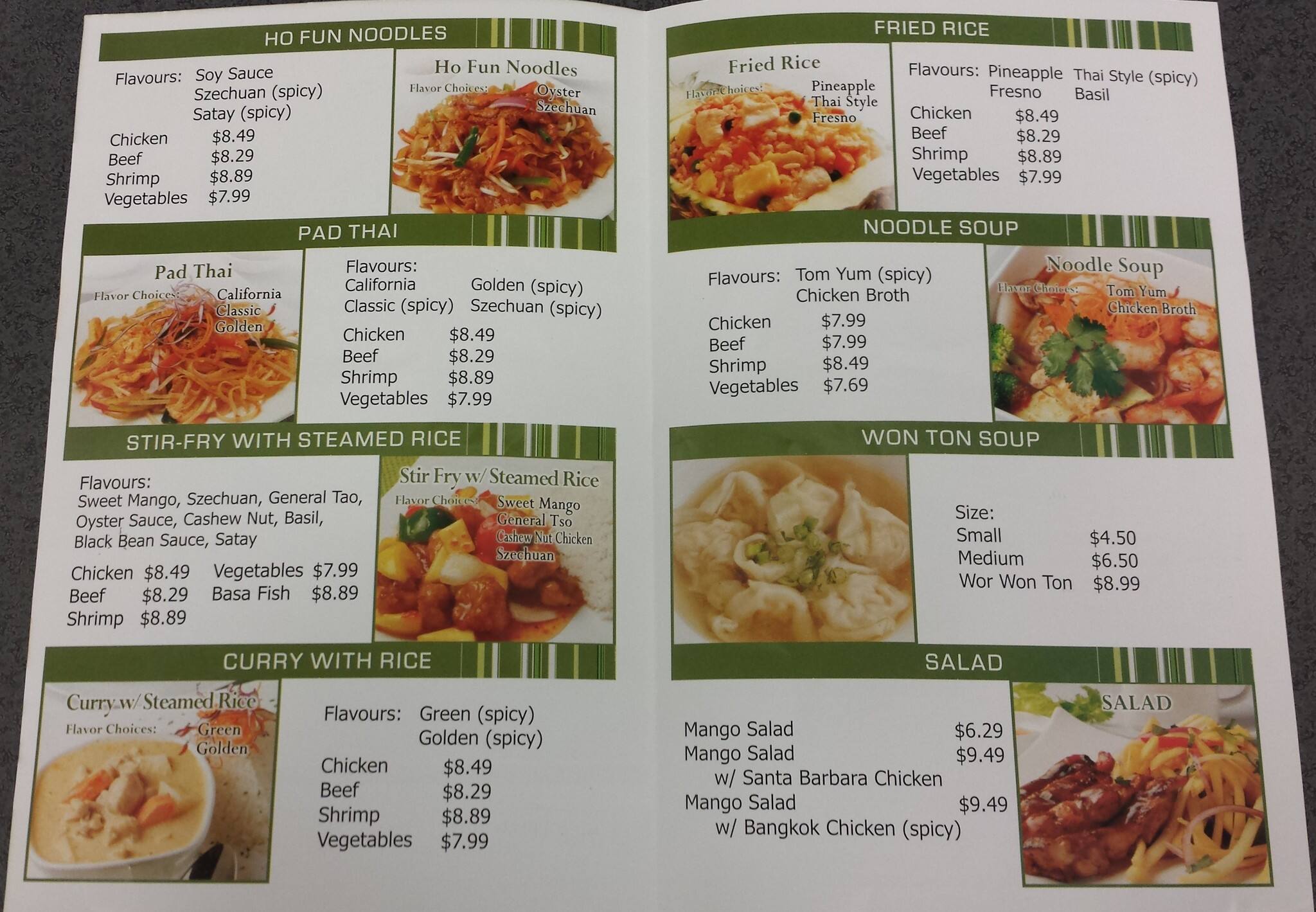 Menu at California Thai (Beacon Hill) restaurant, Calgary, Sarcee Trail ...
