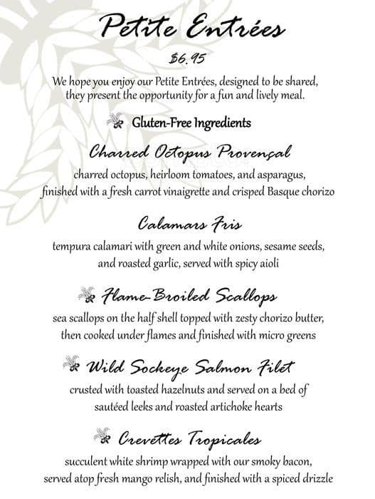 Menu at La Provence at Progress Ridge restaurant, Beaverton