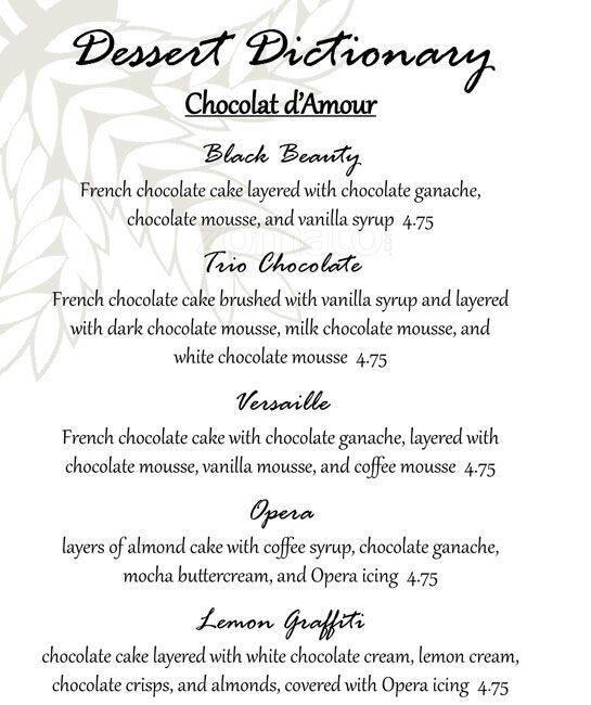 Menu at La Provence at Progress Ridge restaurant, Beaverton