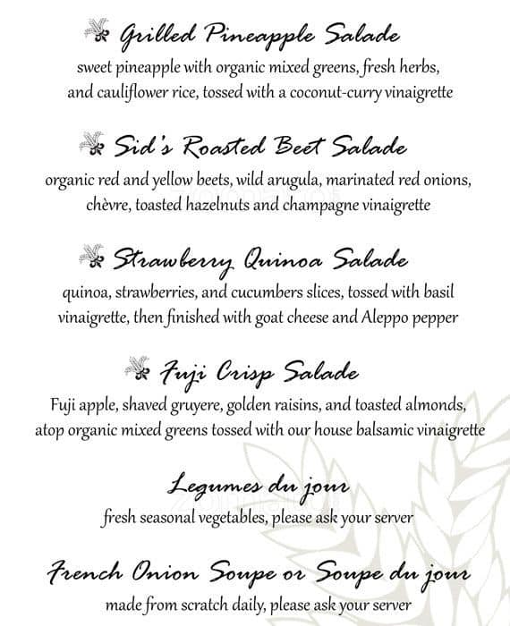 Menu at La Provence at Progress Ridge restaurant, Beaverton