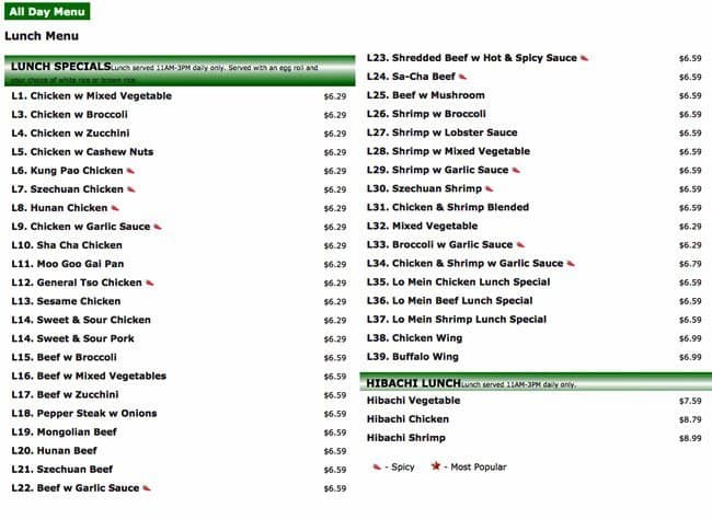 Menu at Asian One restaurant, Charlotte, Hawfield Way Dr #6128