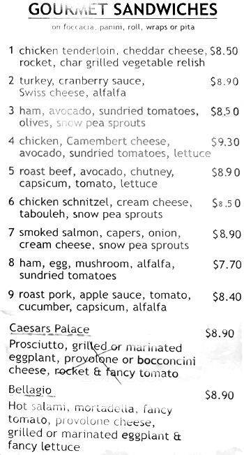 Menu at Brunch Lane Cafe, Milton