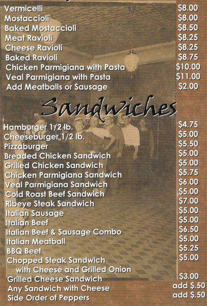 Menu at Chester's Tavern & Pizza pub & bar, Summit