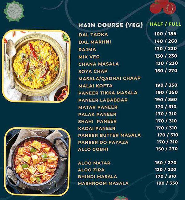 Menu at Rajdhani Chatkare Foods, New Delhi, IIT Delhi Campus