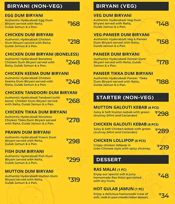 Menu of Khansama Matka Biryani, Majiwada, Thane West, Thane