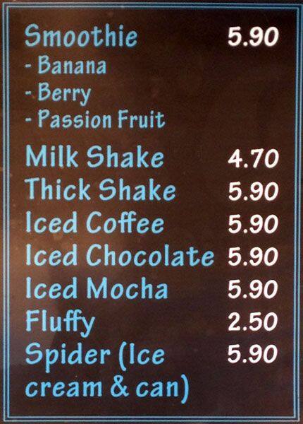 Menu at Twist Cafe Lower Hutt, Wellington