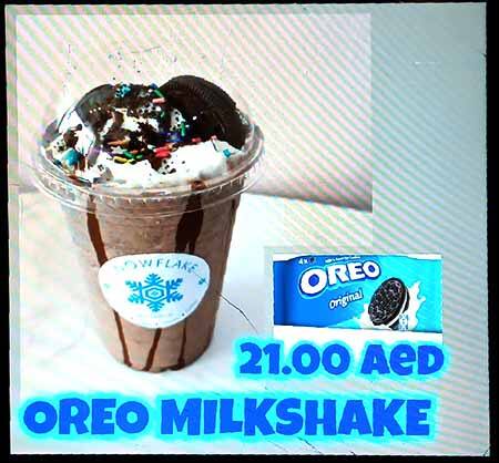 Menu at Snow Flake cafe, Ajman