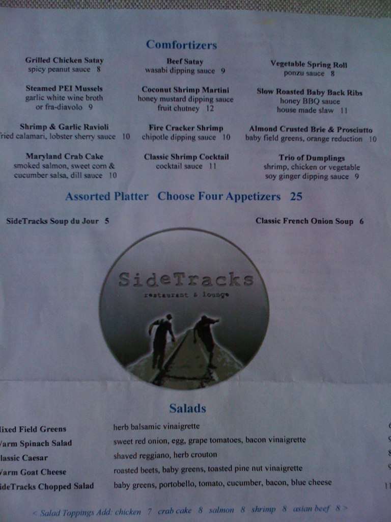 Sidetracks Menu, Menu for Sidetracks, Sunnyside, New York City ...