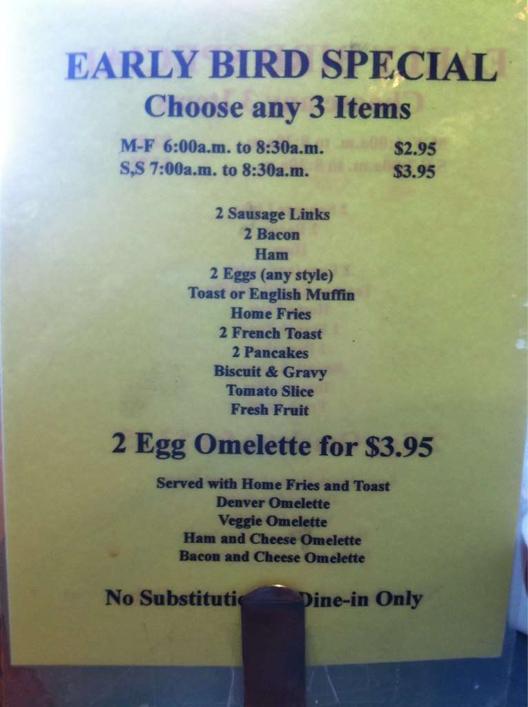 Menu at Cornerstone restaurant, Citrus Heights, San Juan Ave