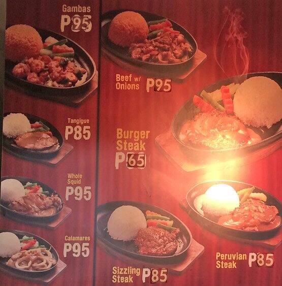 Menu at SteakRush steakhouse, Cebu City, Pacific Mall