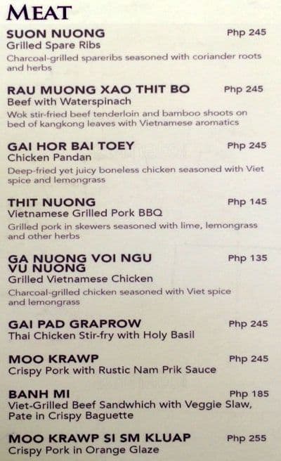 Menu at Lemon Grass restaurant, Cebu City, ayala center cebu