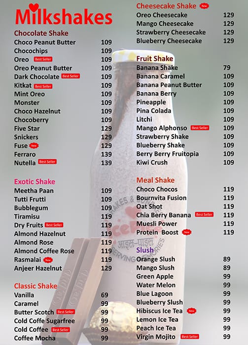 Menu at Ice Pice, Gurugram, Shop 7