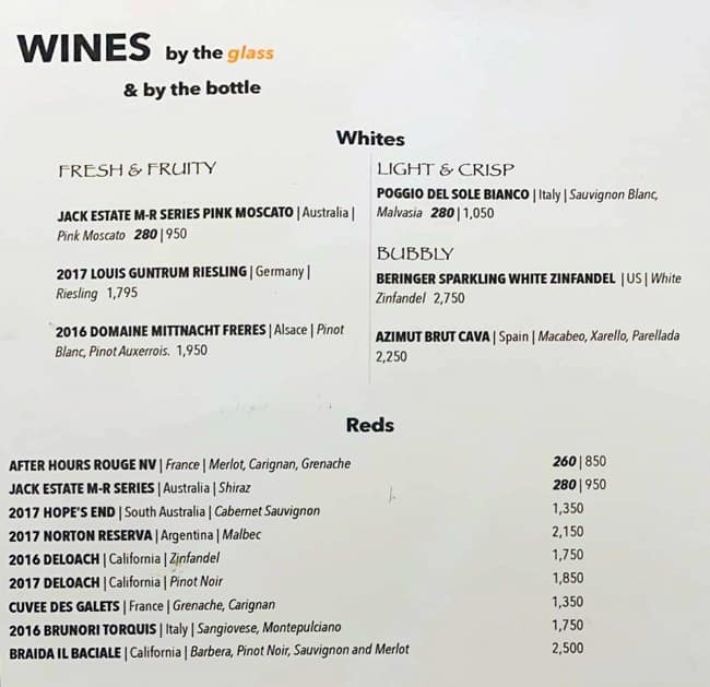 Menu at After Hours pub & bar, Quezon City