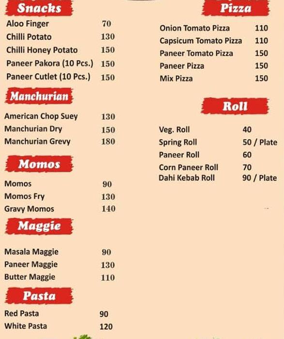 Menu of Taste Booster, Shakarpur, New Delhi