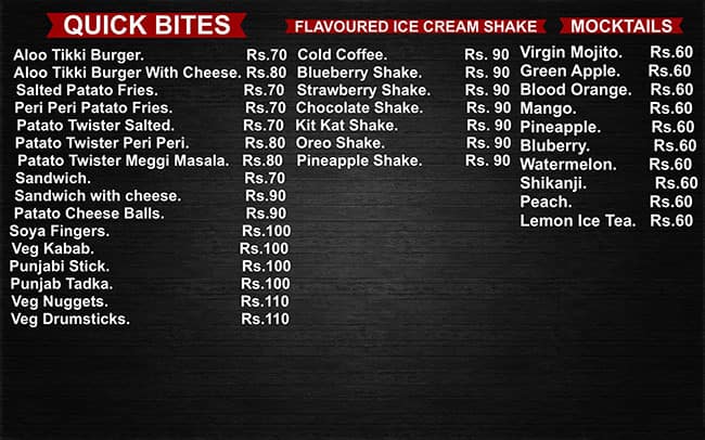 Menu of Mocktail Magic, Prashant Vihar, New Delhi