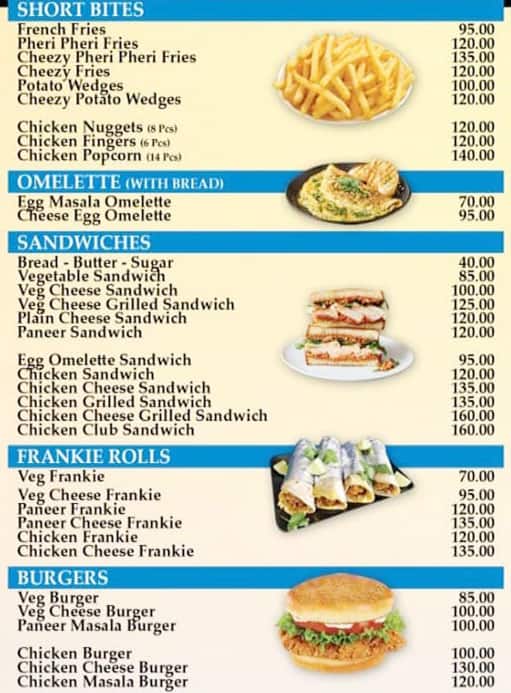 Menu of The Kitchenette, Tiger Circle, Manipal