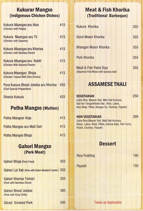 Menu at Camellia The Coffee Shop, Guwahati