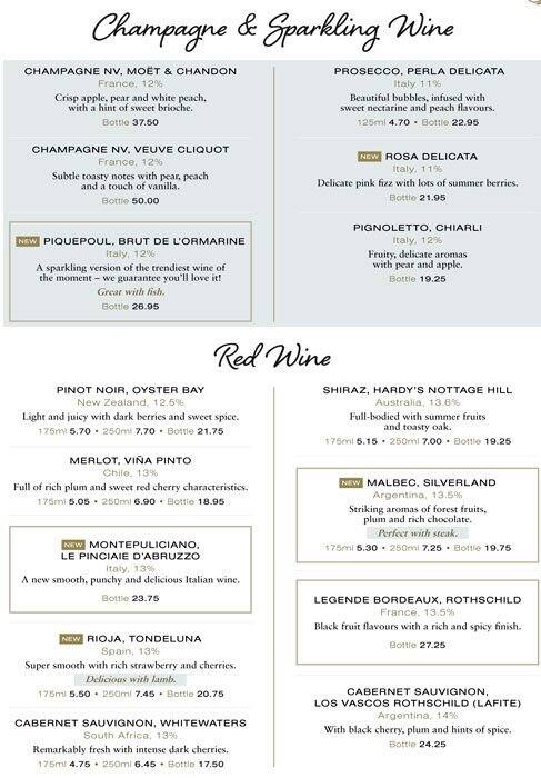 Menu at The Crown pub & bar, London, 64 Brewer St