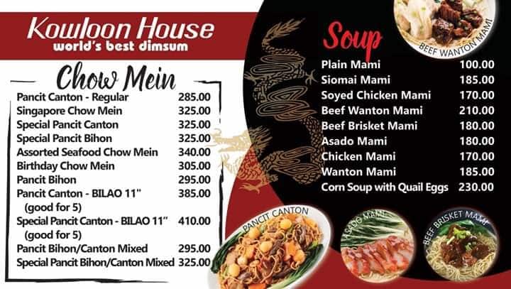 Menu at Kowloon House West Avenue restaurant, Quezon City, 16 West Ave ...