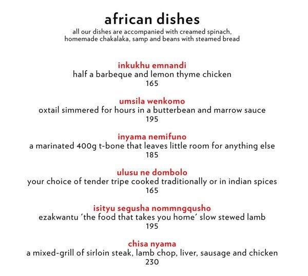 Menu at Restaurant at Fire & Ice, Sandton