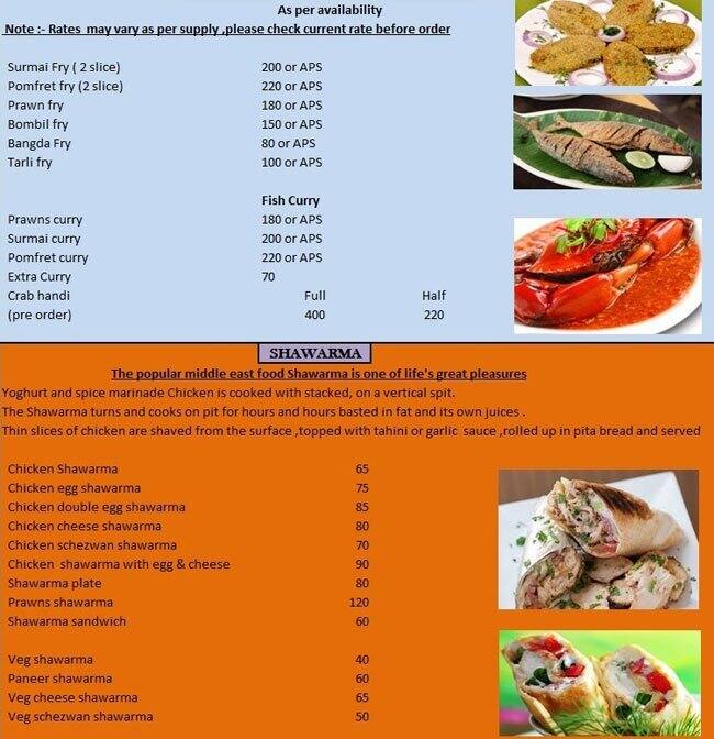 Menu at Shwarma Nights, Pune