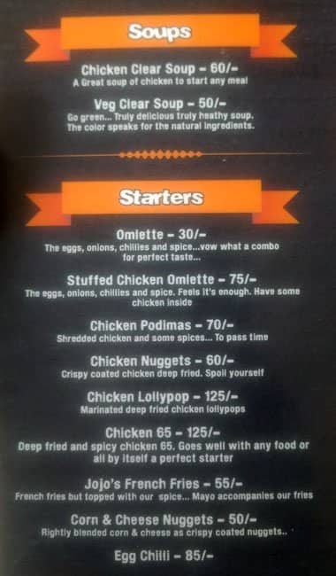 JOJO's Char-Grill Menu, Menu for JOJO's Char-Grill, Aminijikarai ...