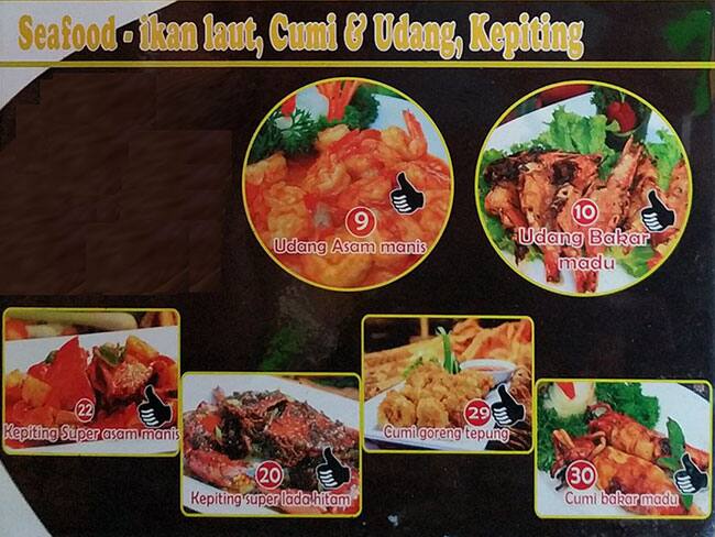 Menu at RM Saung Alam Sunda restaurant, Cileungsi