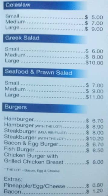 Menu at Central 7 Seafood & Takeaway restaurant, Upper Mount Gravatt