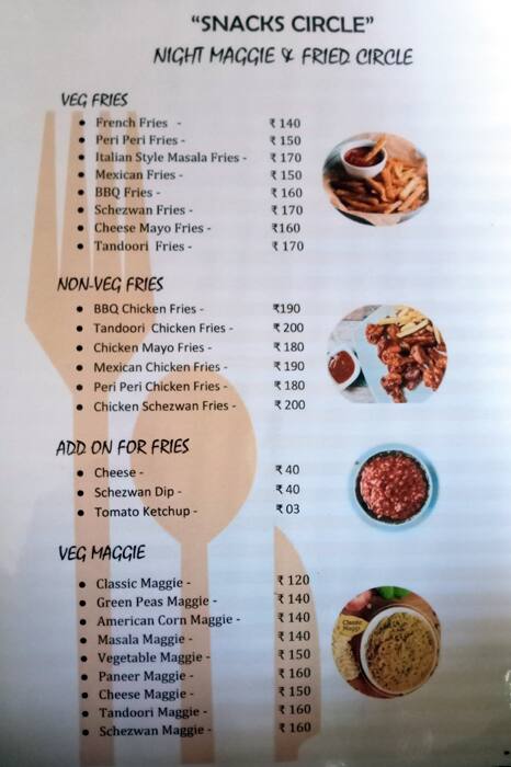 Menu of Snacks Circle, Viman Nagar, Pune