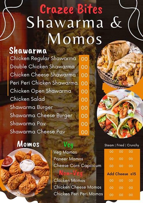 Menu of Snow Bite Fast Food, Sanpada, Navi Mumbai