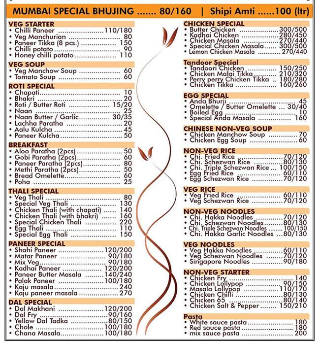 Menu of Akshay Bhojnalay, Magarpatta, Pune