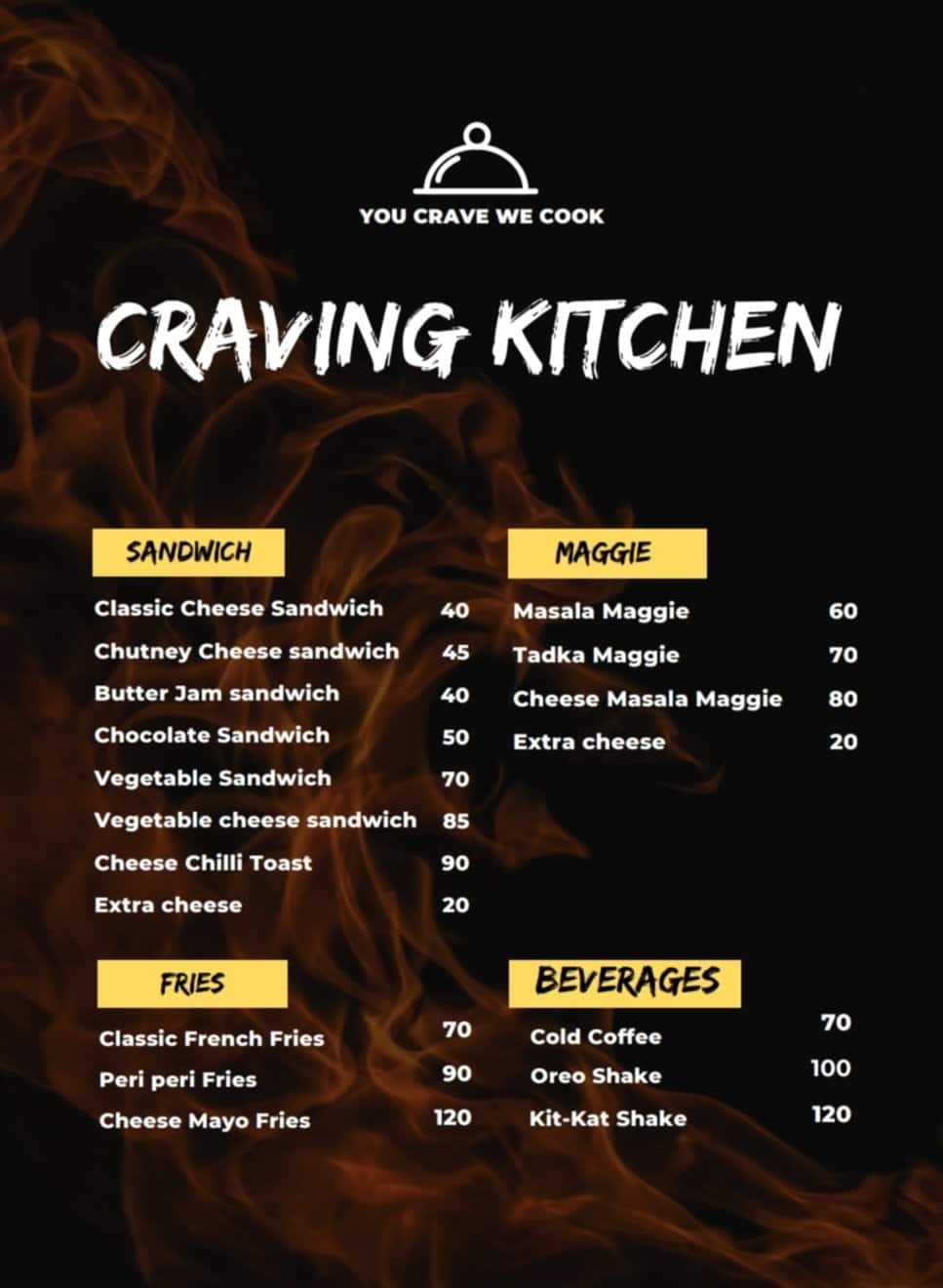 Menu of Craving Kitchen, Isanpur, Ahmedabad
