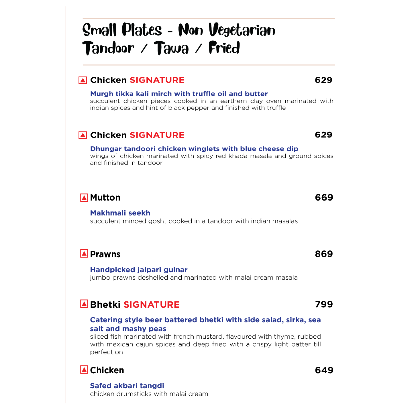 Menu of Orko's Restaurant, City Centre Mall, Salt Lake, Kolkata