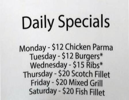 Menu at Tower Hotel pub & bar, Hawthorn East, 686 Burwood Rd