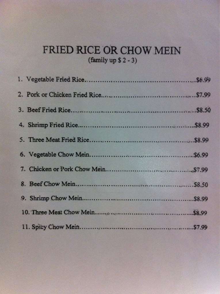 Menu at Tree Cafe, Moses Lake