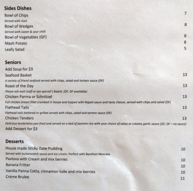 Menu at Bacchus Marsh Golf Club - and Bistro, Darley