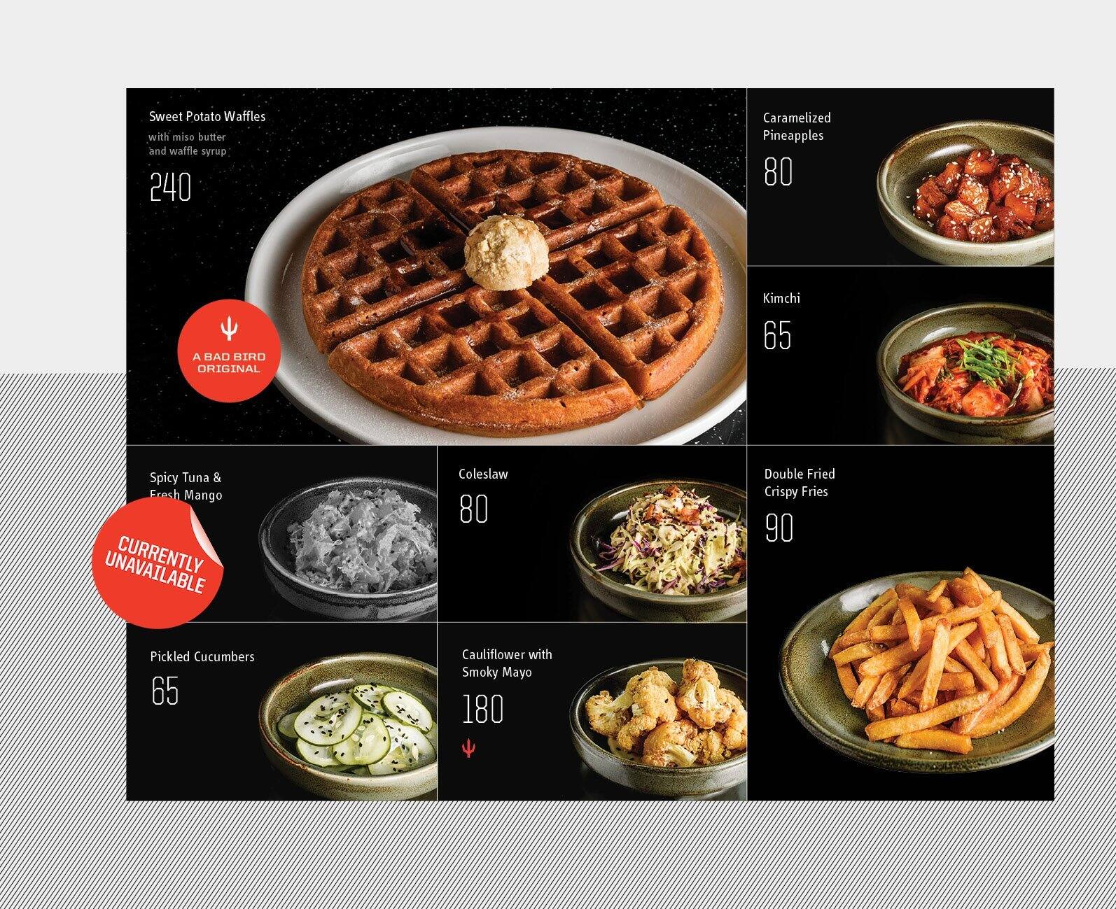 Menu at Bad Bird restaurant, Manila, Pedro Gil