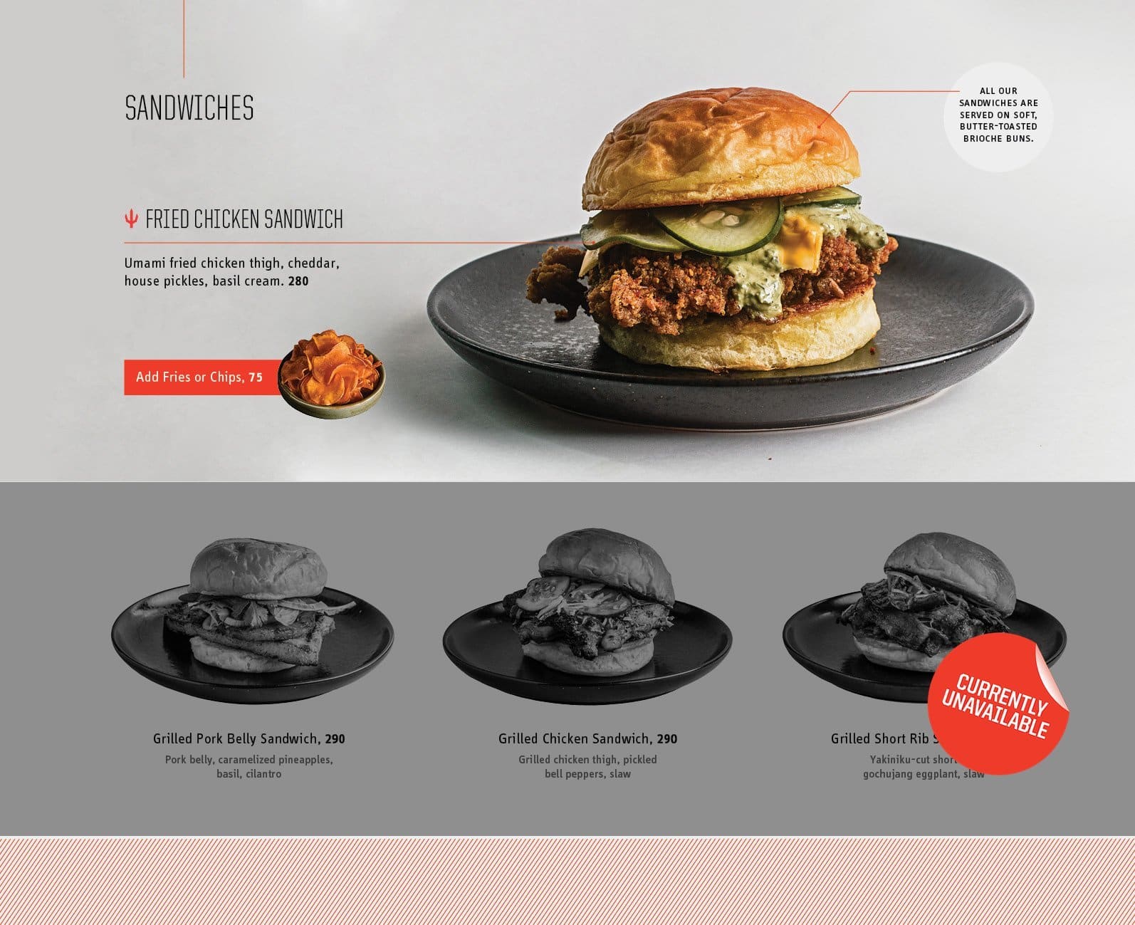 Menu at Bad Bird restaurant, Manila, Pedro Gil