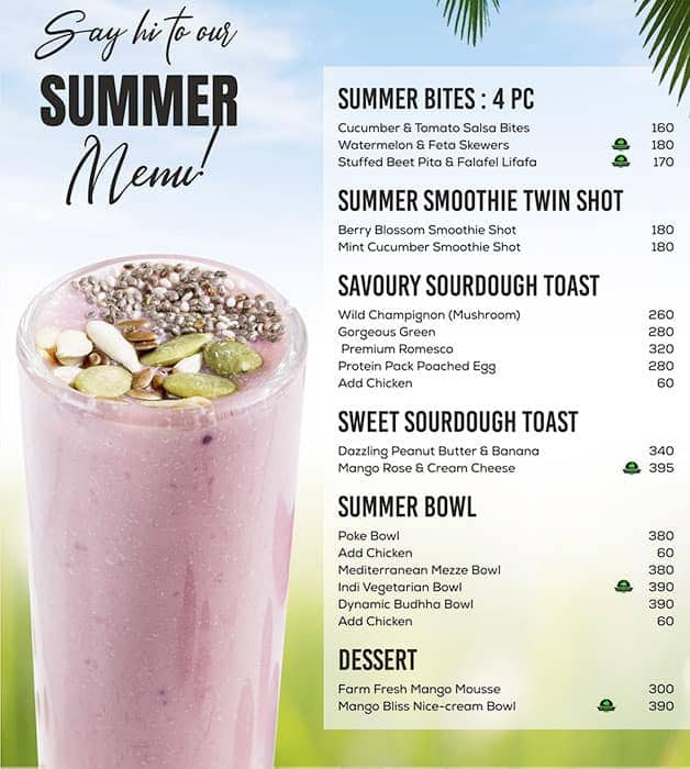 Menu of Pomona Orchard, Gomti Nagar, Lucknow