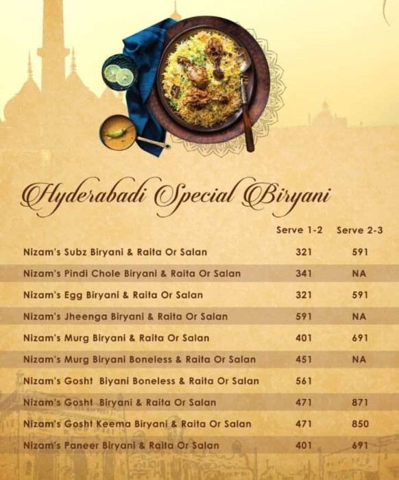 Menu of Traditional Biryani, Bopkhel, Pune