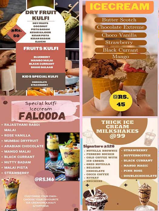 Menu of The Ice Gola, Electronic City, Bangalore