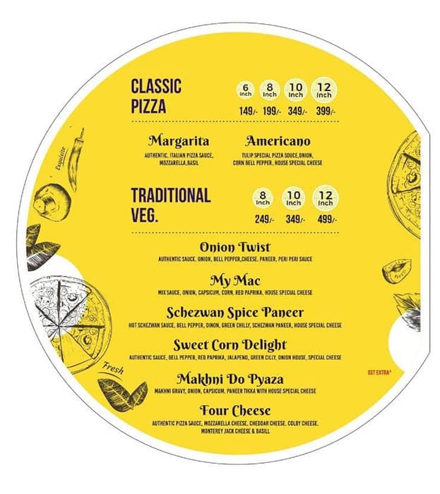 Menu of Tulip 2 Piza Hub, Madhavpura, Vadodara