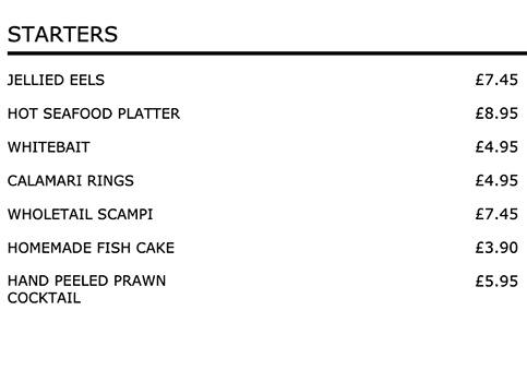 Menu at Poppies fast food, London, 30 Hawley Cres