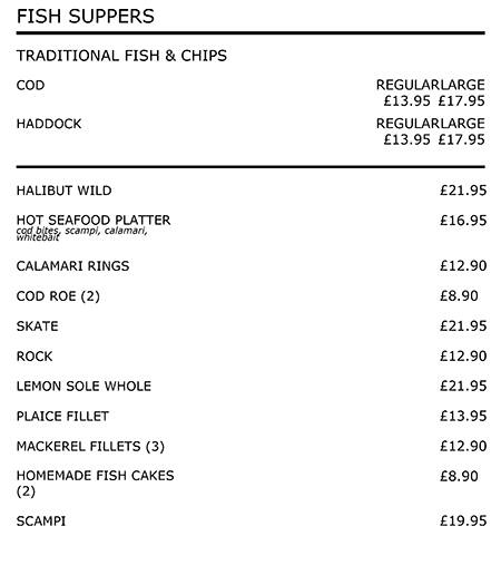 Menu at Poppies fast food, London, 30 Hawley Cres