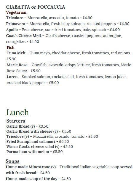 Menu at Nelsons cafe, London, 168 Borough High St