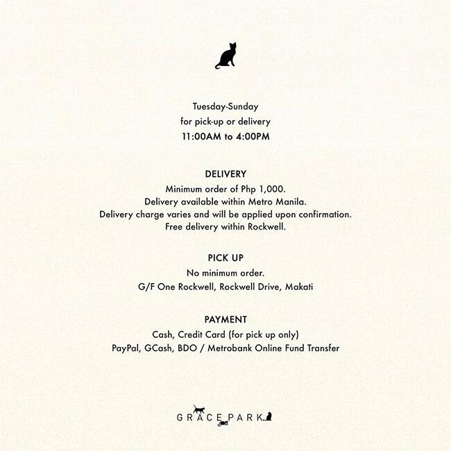 Carta del restaurante Grace Park, Makati, Rockwell Dr