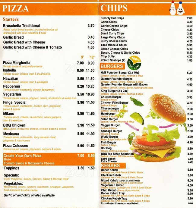 The Fingal Cafe menu, Menu restauracji The Fingal Cafe, Swords, Dublin ...